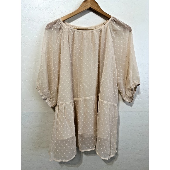 SHEIN | Tops | Shein Womans Swiss Dot Top Size 2x Sheer Overlay ...